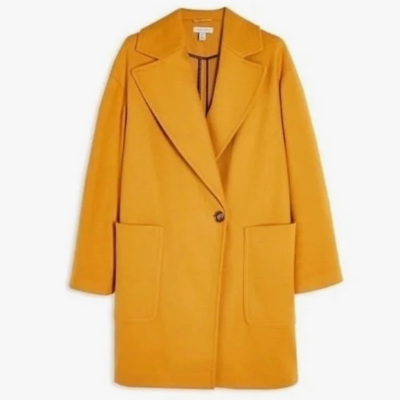 Topshop | Jackets & Coats | Topshop Mustard Yellow Oversized Carly Coat ...